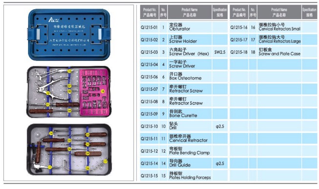 Gather ACDF Spine Surgery Anterior Cervical Plate Instrument Set Screw Tray